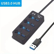 onn. AC Powered USB 3.0 Hub with 4 USB Ports - Walmart.com