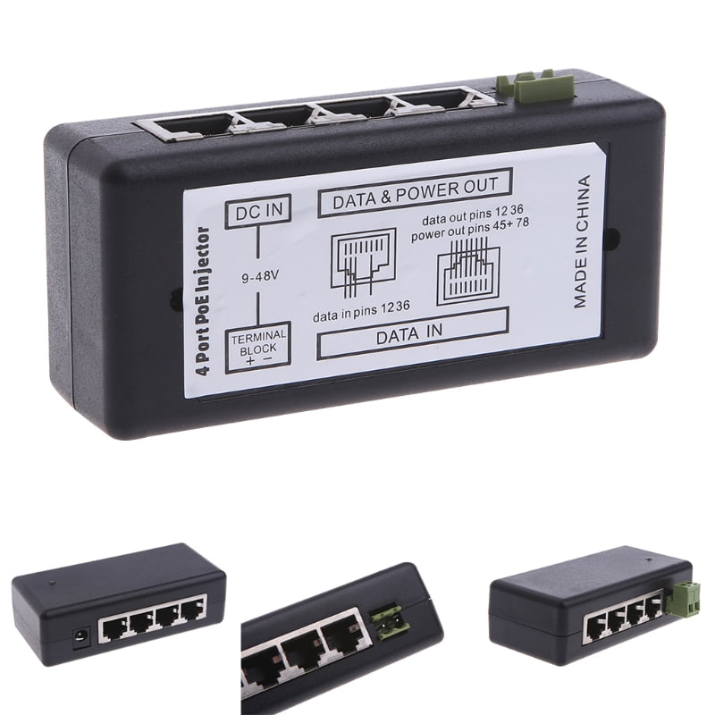 4 ports 4 Port POE Injector for CCTV Surveillance IP Cameras Power Over ...
