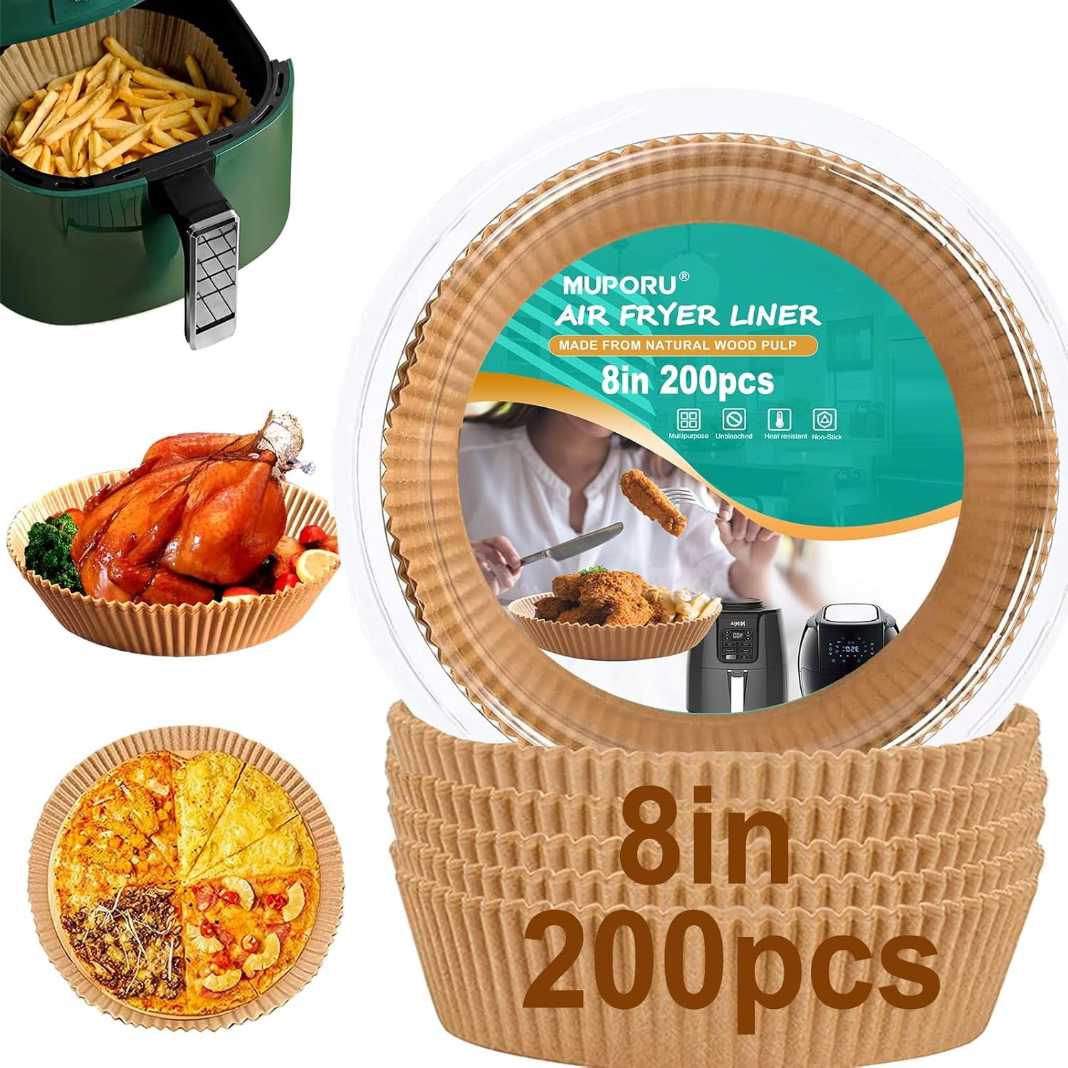 4 qt Air Fryer Liners, Ninja Foodi Liners, 200Pcs Air Fryer Liners ...