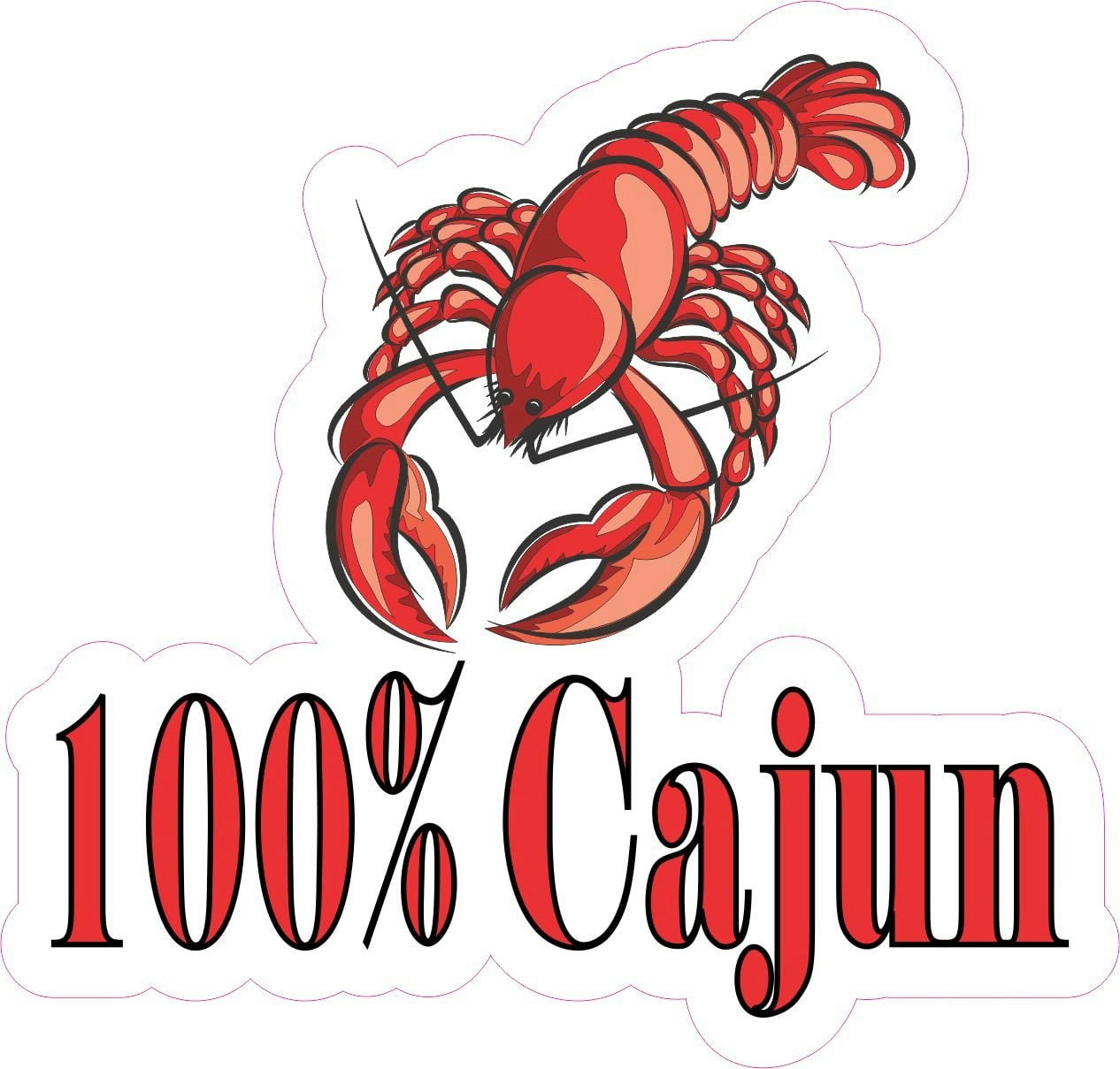 4"x4.2" 100% Cajun Crawdad Bumper Sticker Decal Vinyl Car Window ...