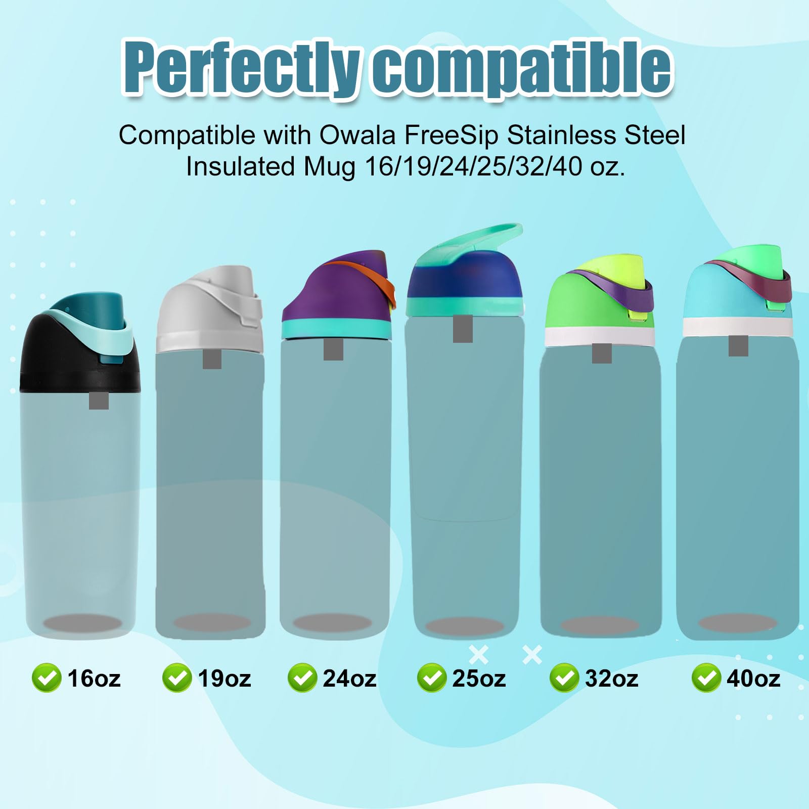 4 replacement stoppers, BPA-free silicone water bottle cap gasket ...