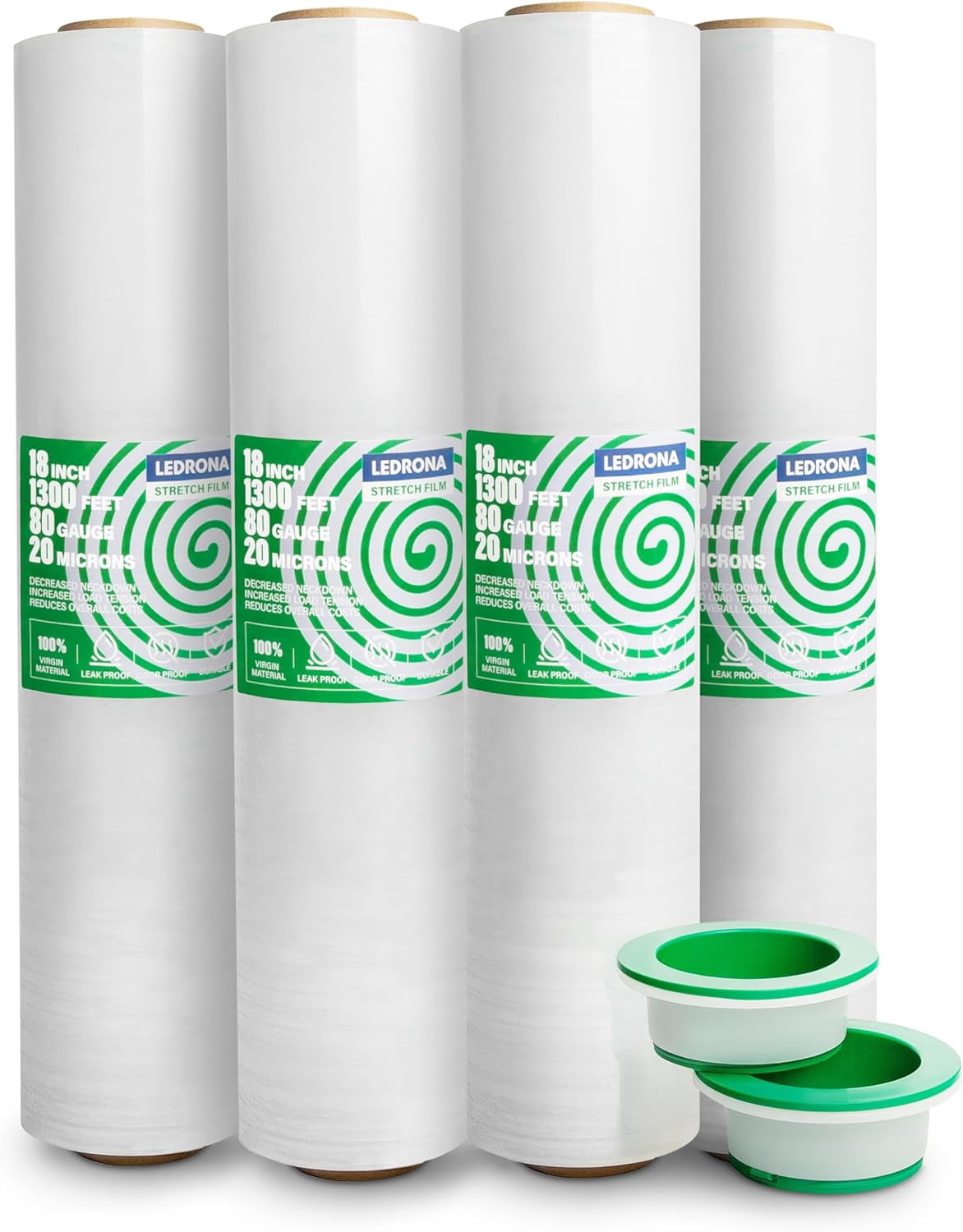 4 rolls with packaging rack moving stretch film - 18 inches wide, 1300 ...