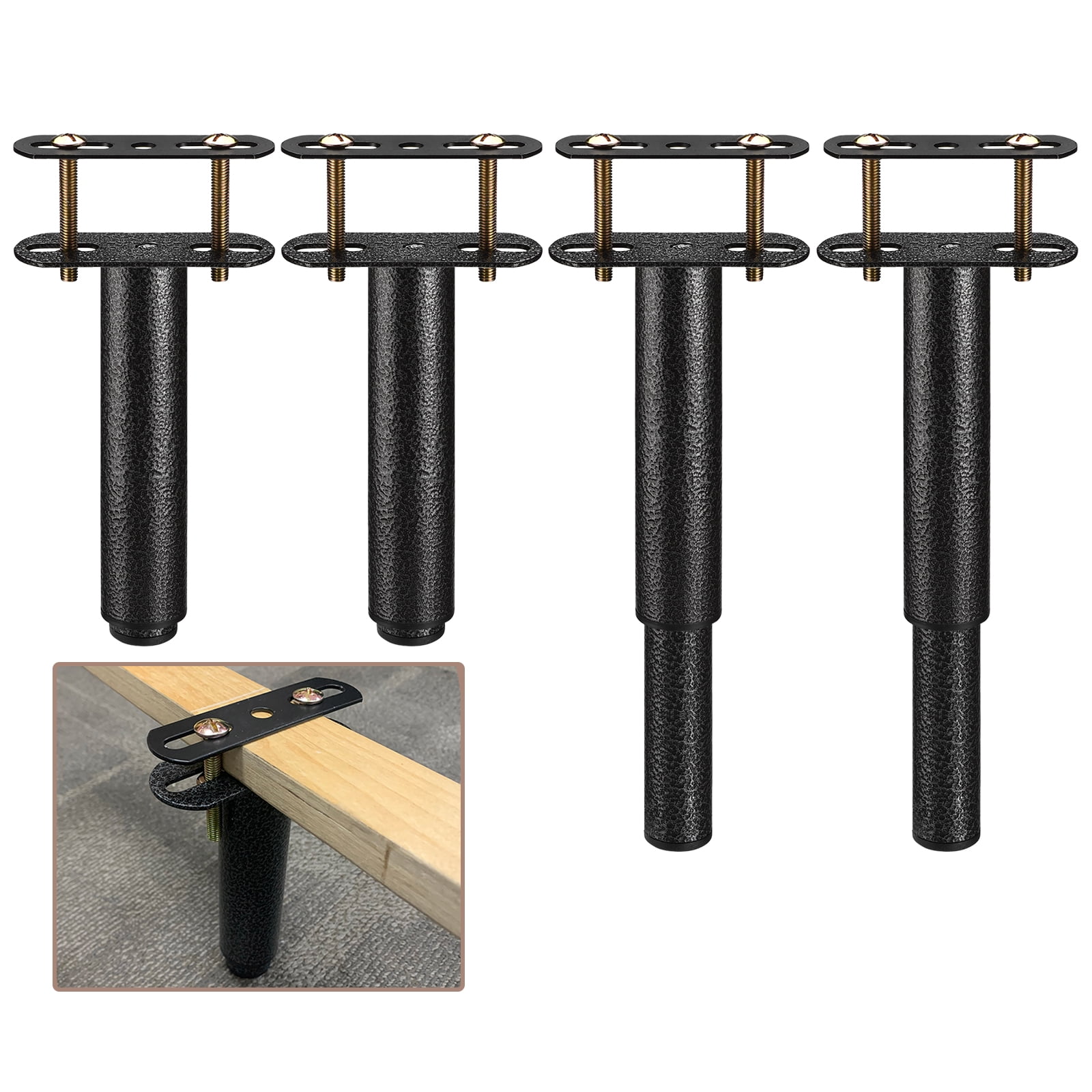 4 set Bed Frame Support Legs, 7.1" to 13" Adjustable Height Bed Center ...