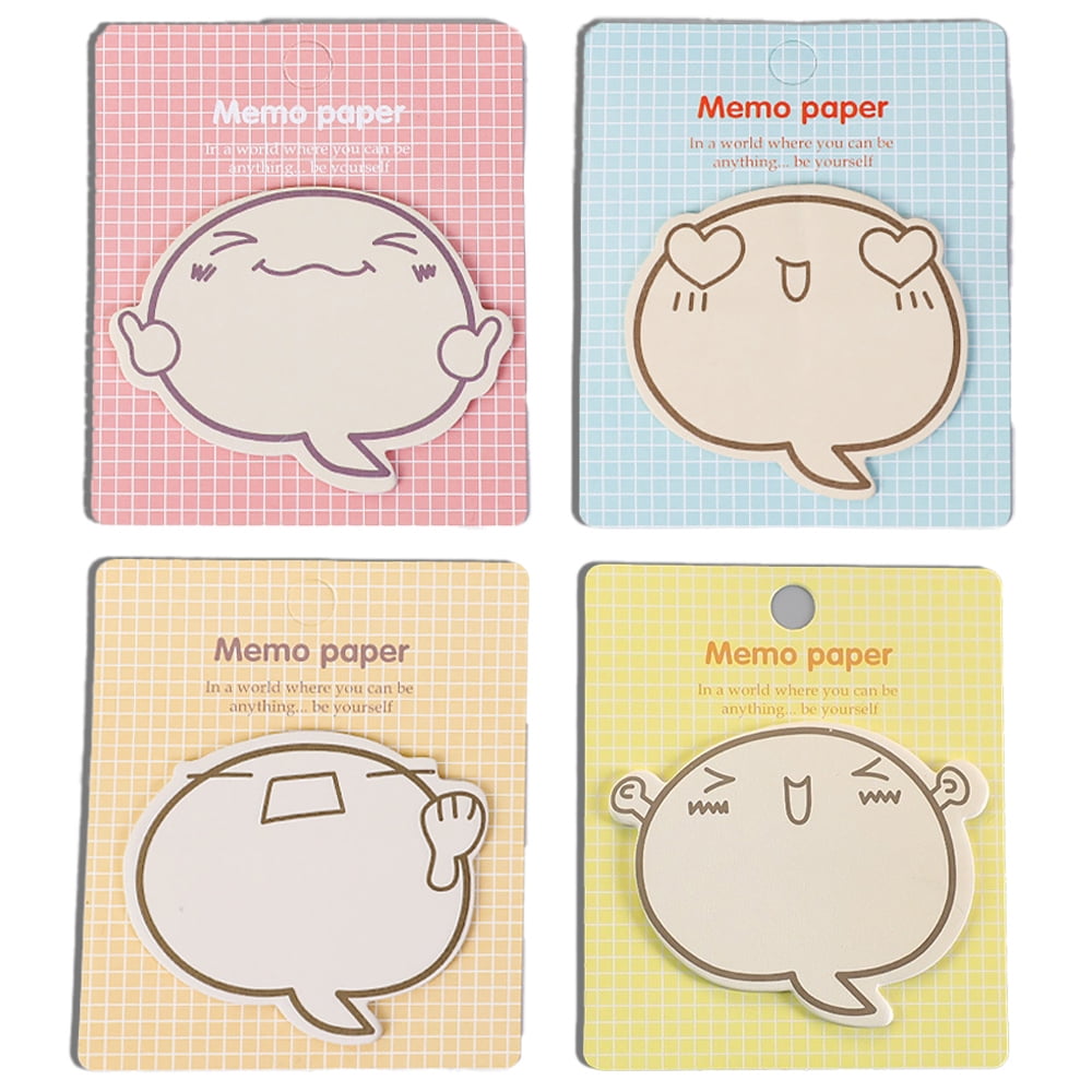 4 sets of cute sticky notes, message strips, note pads, various shapes ...