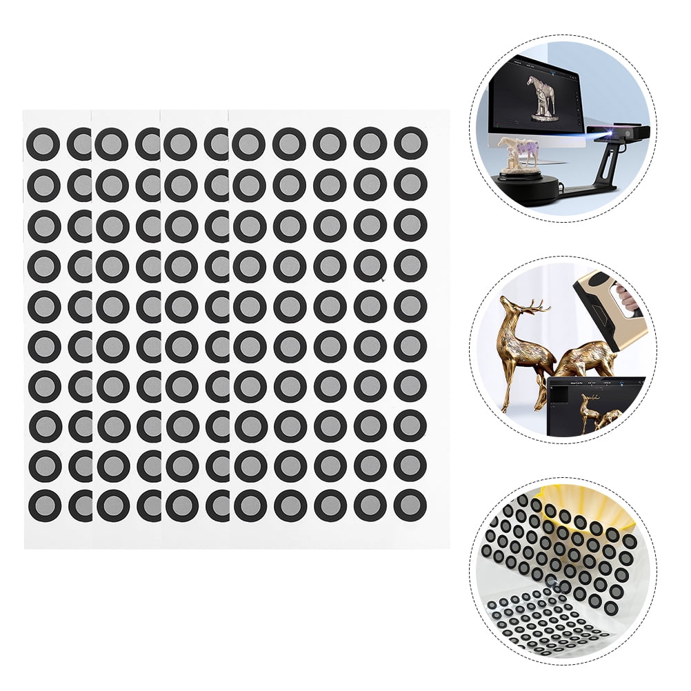 4 sheets of Reference Points 3D Scanning Reflective Film Marker Points ...