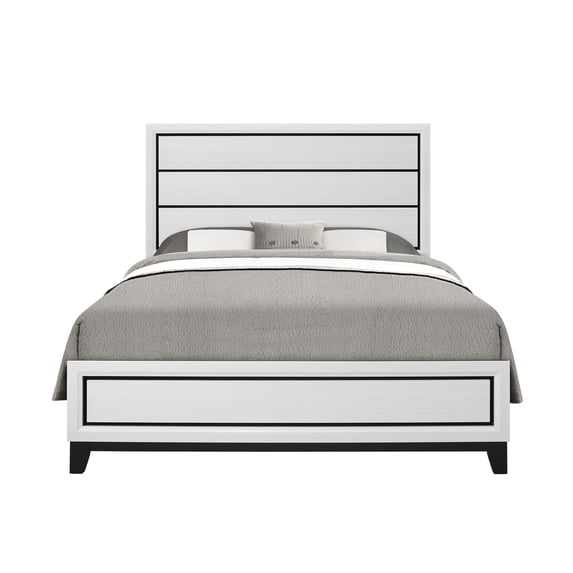 4 - slat white finish rubber wood queen bed - Make your bedroom more ...