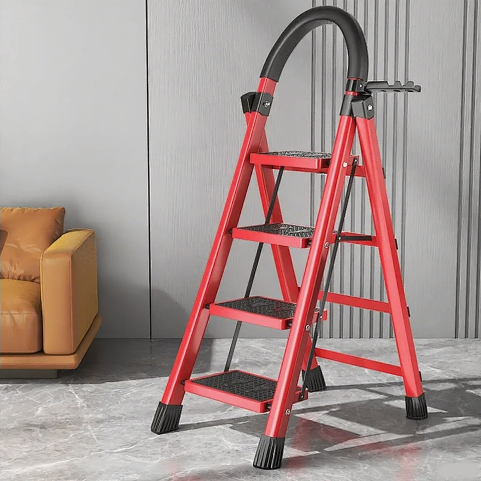 4 step folding ladder with anti slip pedals - Walmart.com