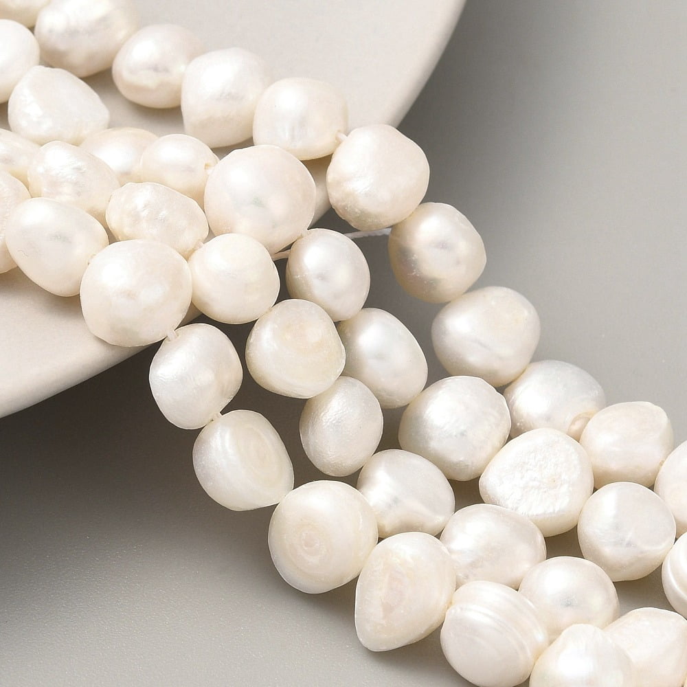 4 strand Natural Cultured Freshwater Pearl Beads Strands Two Sides ...