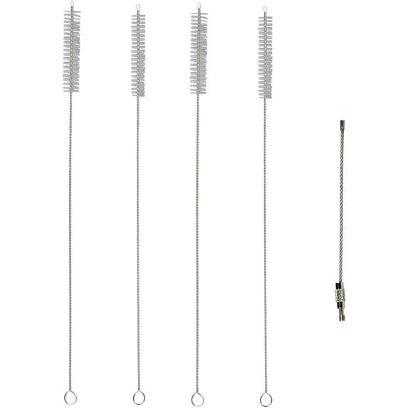 4 straw cleaning brushes, nylon pipe tube cleaners, reusable metal ...