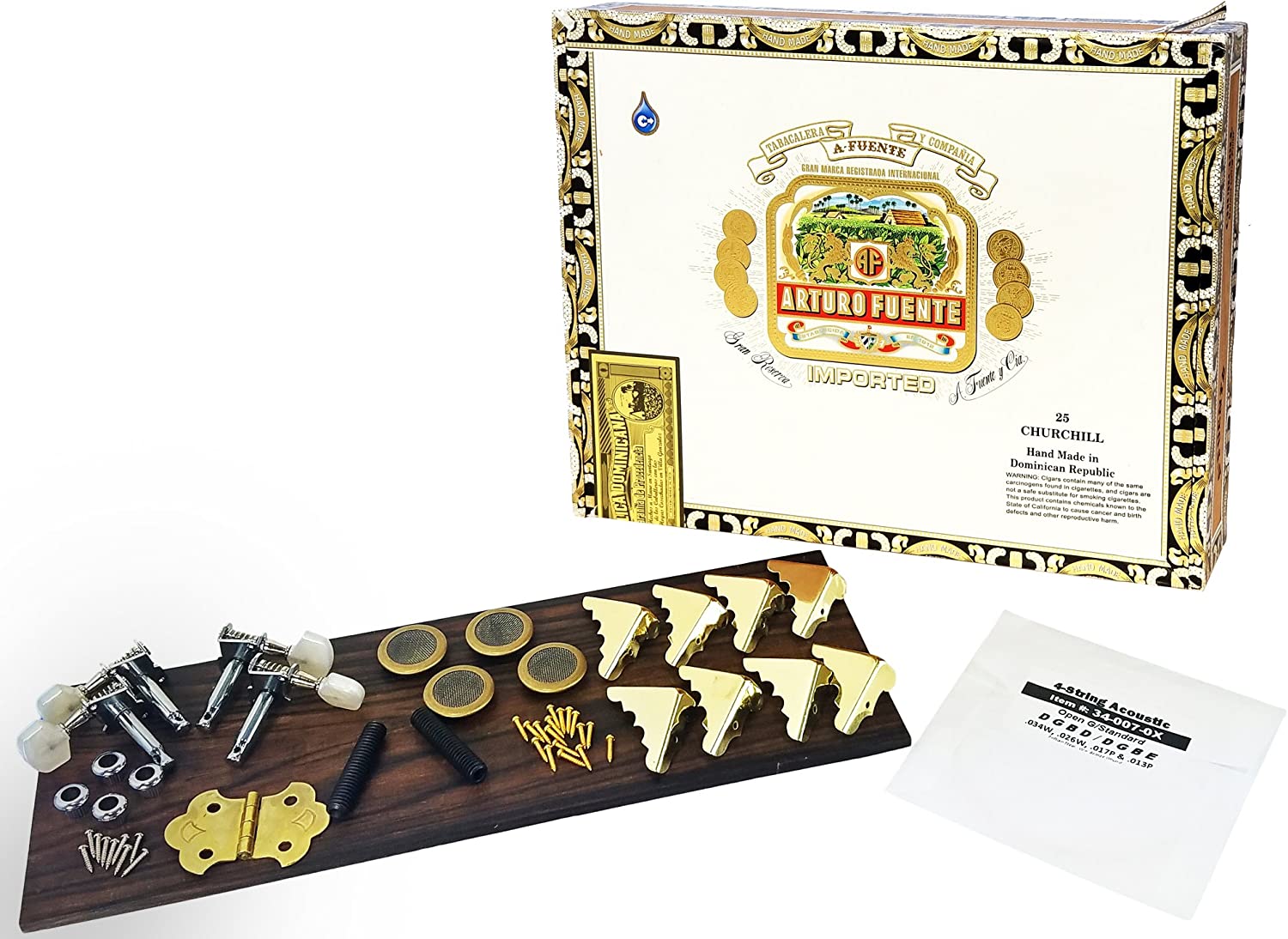 4-string Cigar Box Guitar Kit with Detailed Assembly Instructions ...