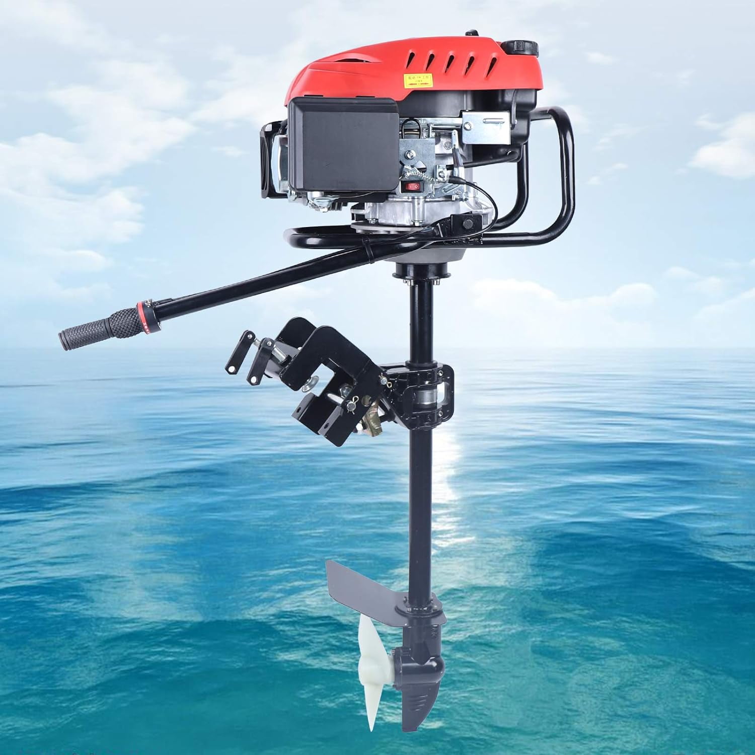 4-stroke 6 HP Outboard Motor Boat Engine,170cc Heavy Duty Boat Engine w ...