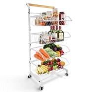 UBesGoo Shelving Rack 4 Tier Shelf Shelves Rolling Wheeled Kitchen ...