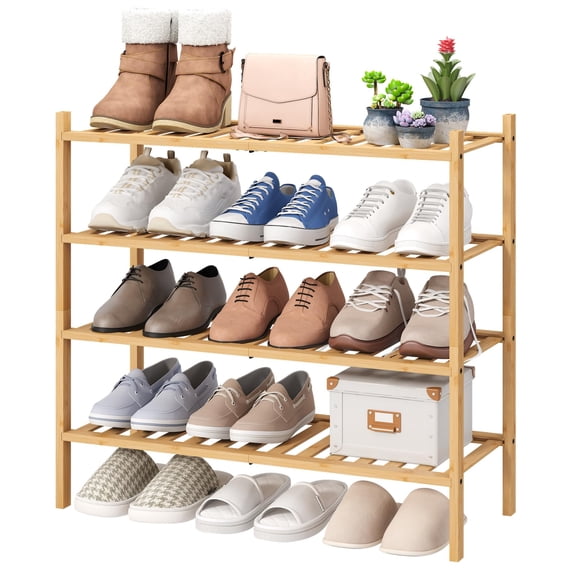 4-tier Shoe Rack For Entryway Stackable | Foldable Organizer Hallway ...