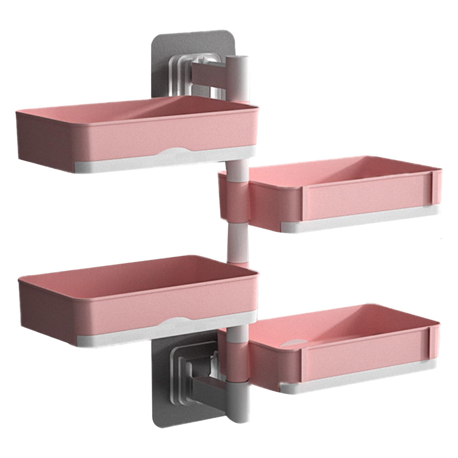 4-tier Soap Rack Bathroom Storage Shelf Shampoo Holder Rotating Shower ...
