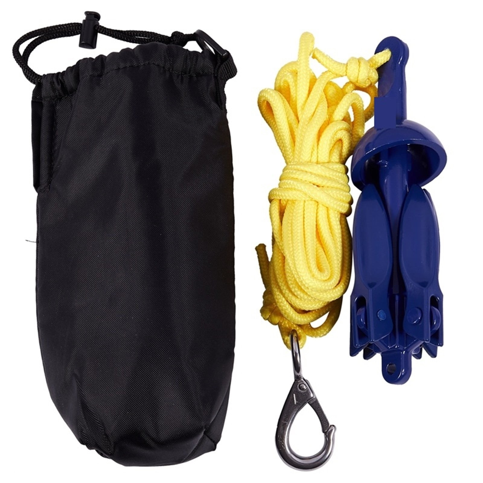4-tine Rowing Boats Folding Anchor Small Boat Anchor Marine Rope Kit ...