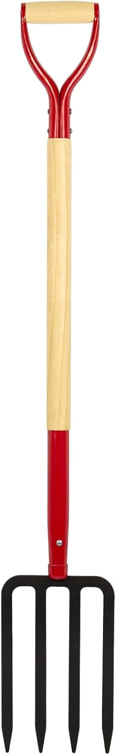 4-tooth hay fork for horticultural composting, heavy-duty garden fork ...