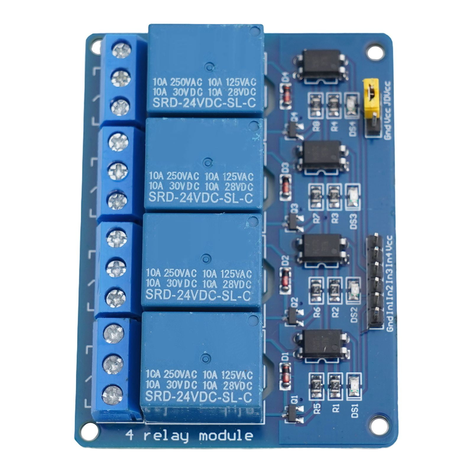 4-way Channel Relay Module with Optocoupler, In Stock, 24V-reliable ...