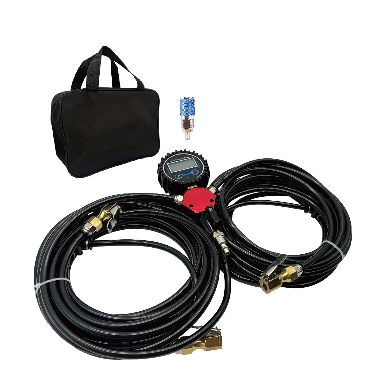 **4 way tire inflation deflation system with closed flow air chuck ...