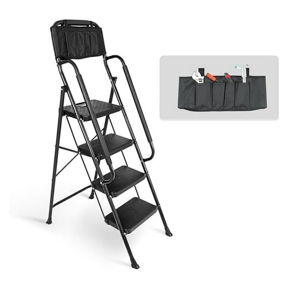 4 with Safety Handrails, 330 lbs Portable Ladder Folding Step Stool ...