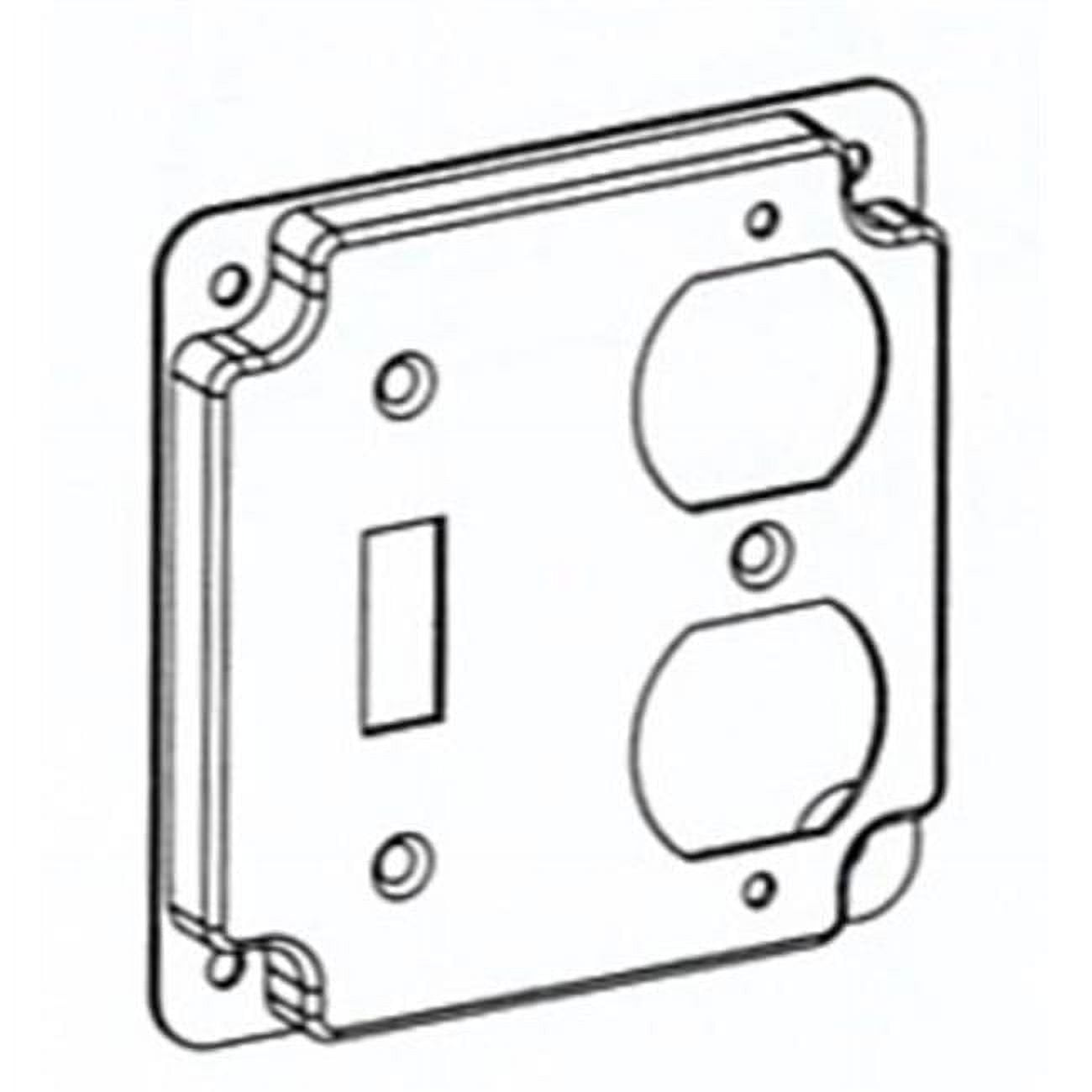 4 x 0.5 in. 4412 Raised 2-Gang Cover - Toggle & Duplex Receptacle ...