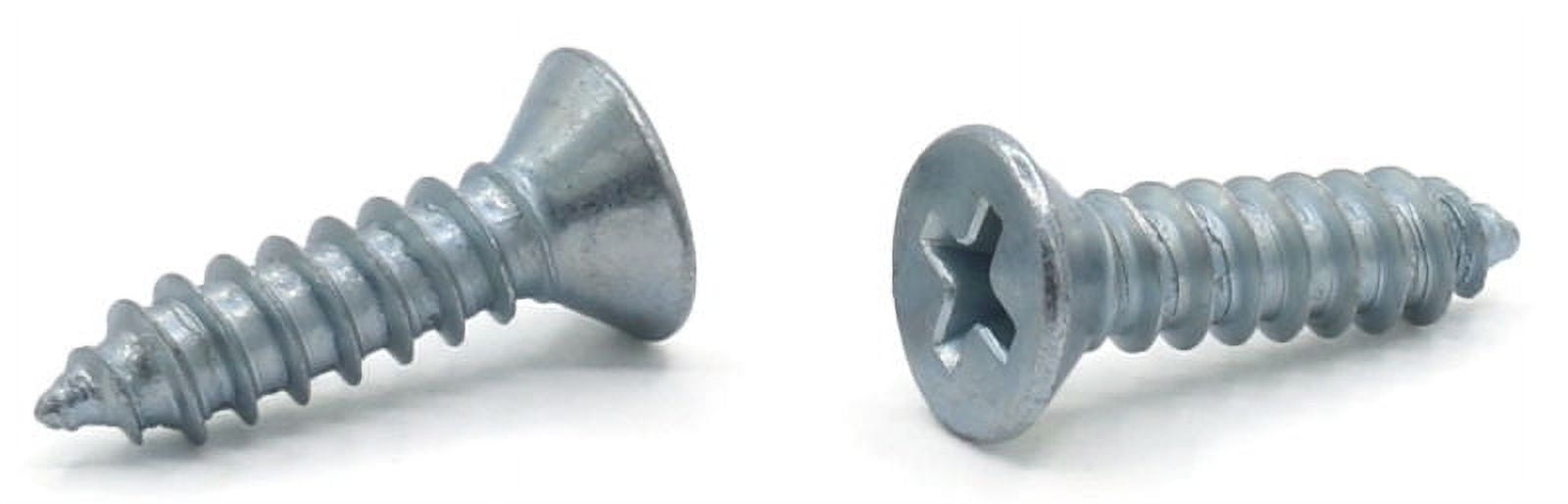 #4 x 1 1/2" Type AB Self-Tapping Screws / Phillips / Flat Head / Steel ...