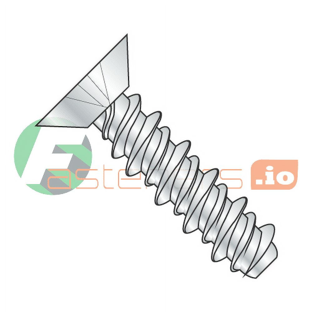 #4 x 1/2" High Low Style Self Tapping Screws / Phillips / Flat Undercut ...