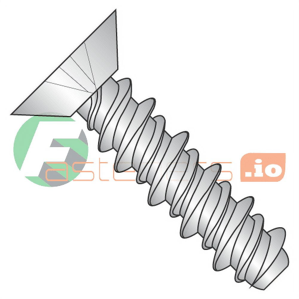 #4 x 1/4" High Low Style Self Tapping Screws / Phillips / Flat Undercut ...