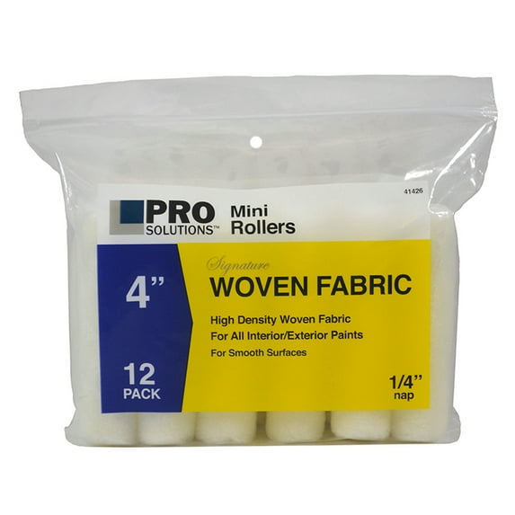 4" x 1/4" Nap Pro Solutions 41426 Signature, White Woven Mini-Roller Cover, 12-Pack - Walmart.com