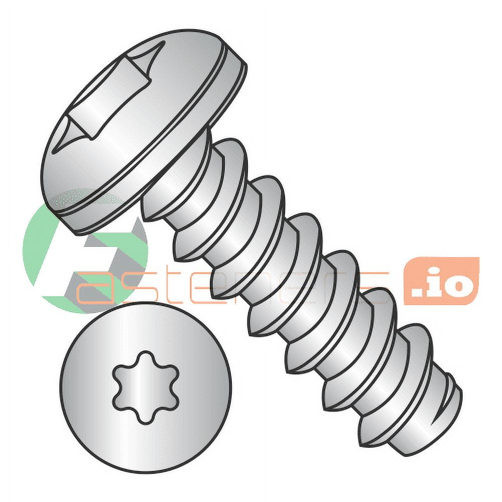 #4 x 1/4" Type B Self-Tapping Screws / Six-Lobe (Torx) / Pan Head / 18-8 Stainless Steel ...