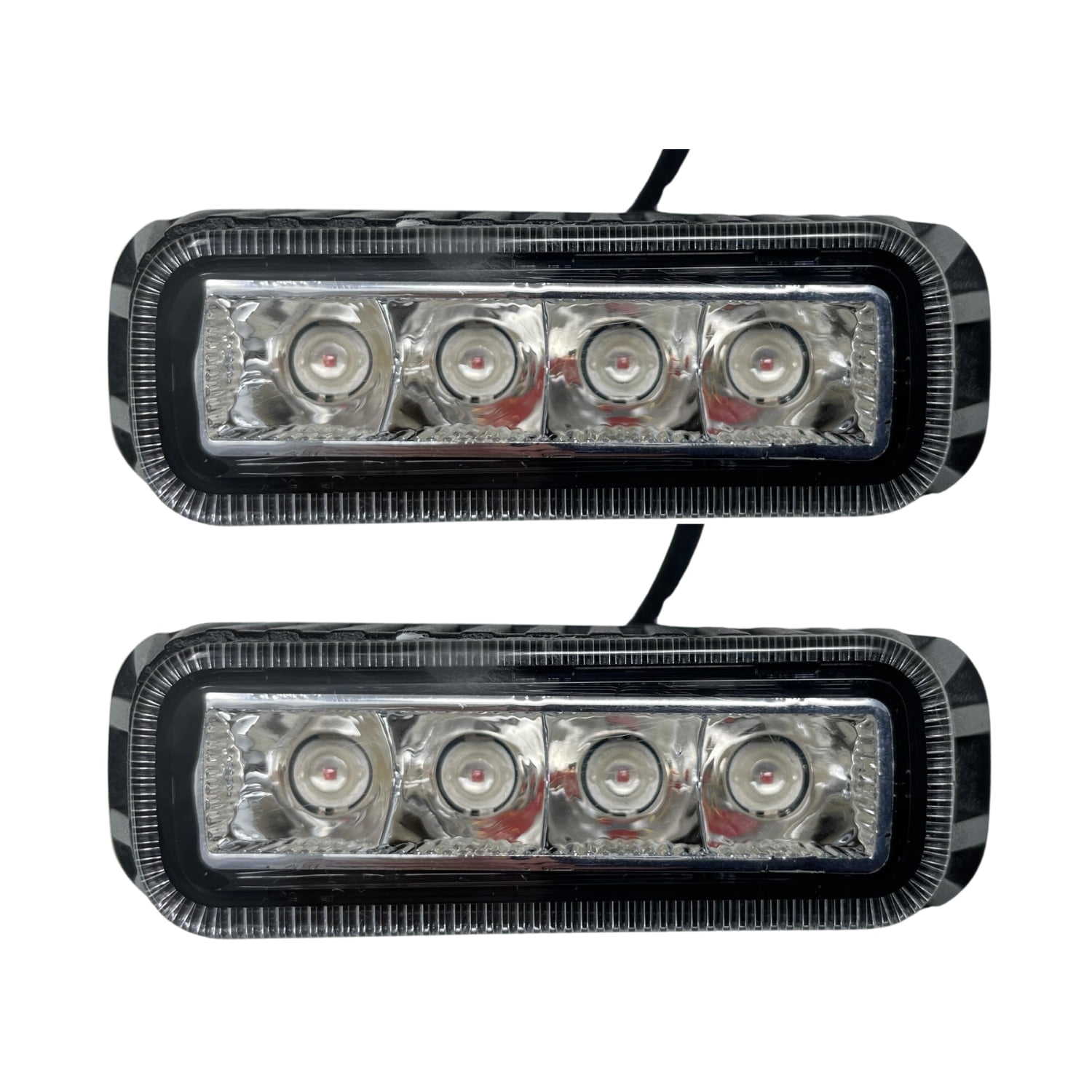 4" x 1.5 Rectangle 4 LED Amber Strobe Light 12W IP65 Waterproof Surface ...