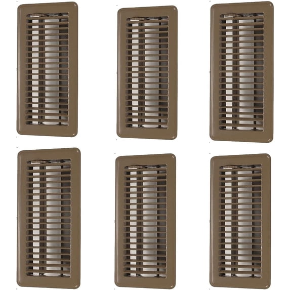 4" x 10" Floor Vent Covers Brown 6 Pack - Heavy Duty Walkable Floor ...
