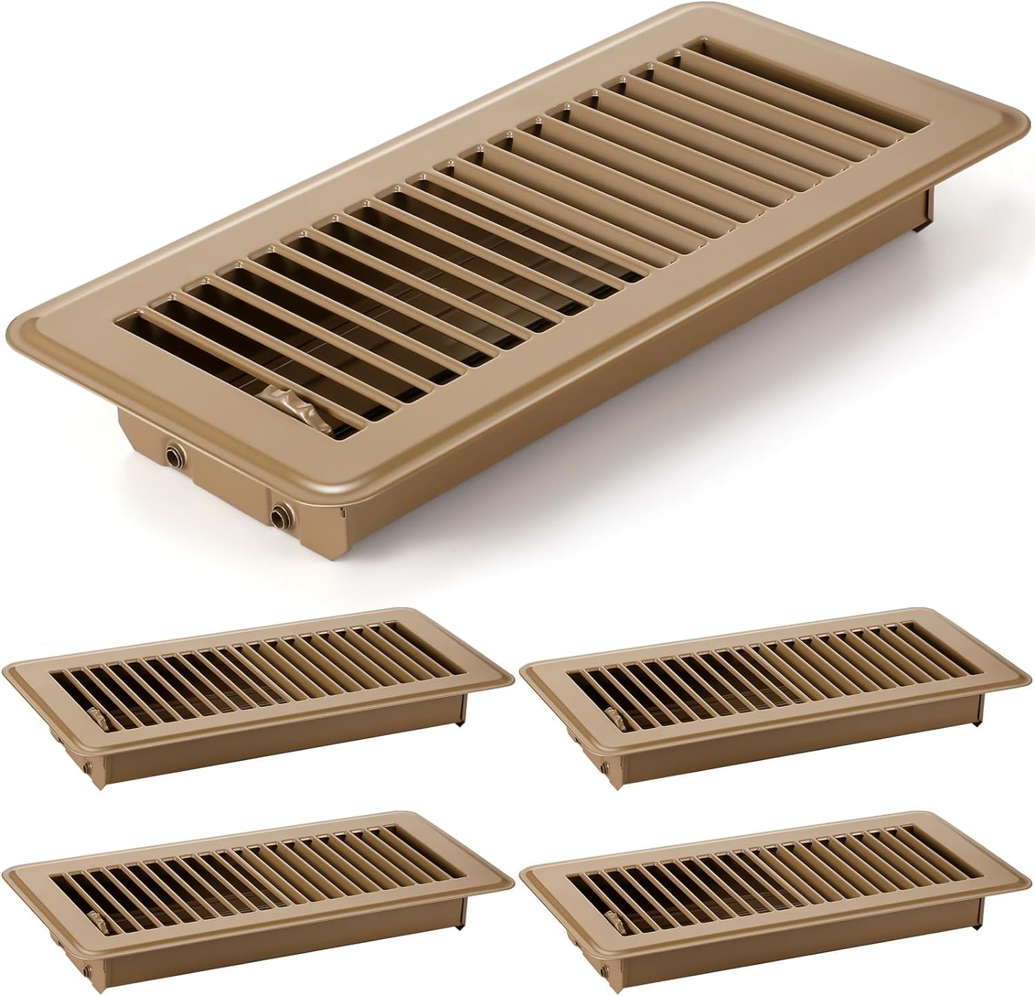 4 x 10'' Floor Vent Covers Heavy Duty Floor Register Metal Heat Vent ...