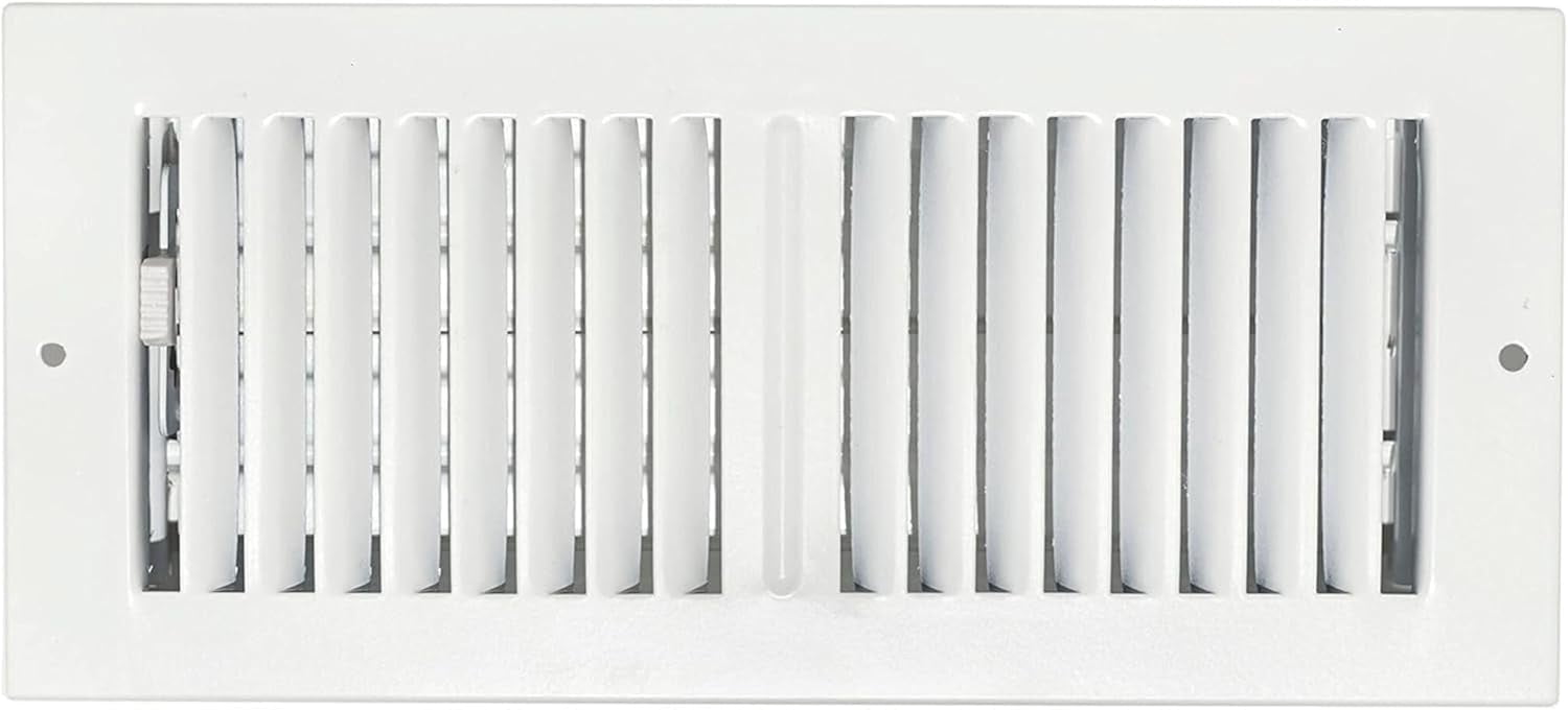 4" x 10" White Sidewall & Ceiling Register 2 Way – Steel Air Vent Cover ...