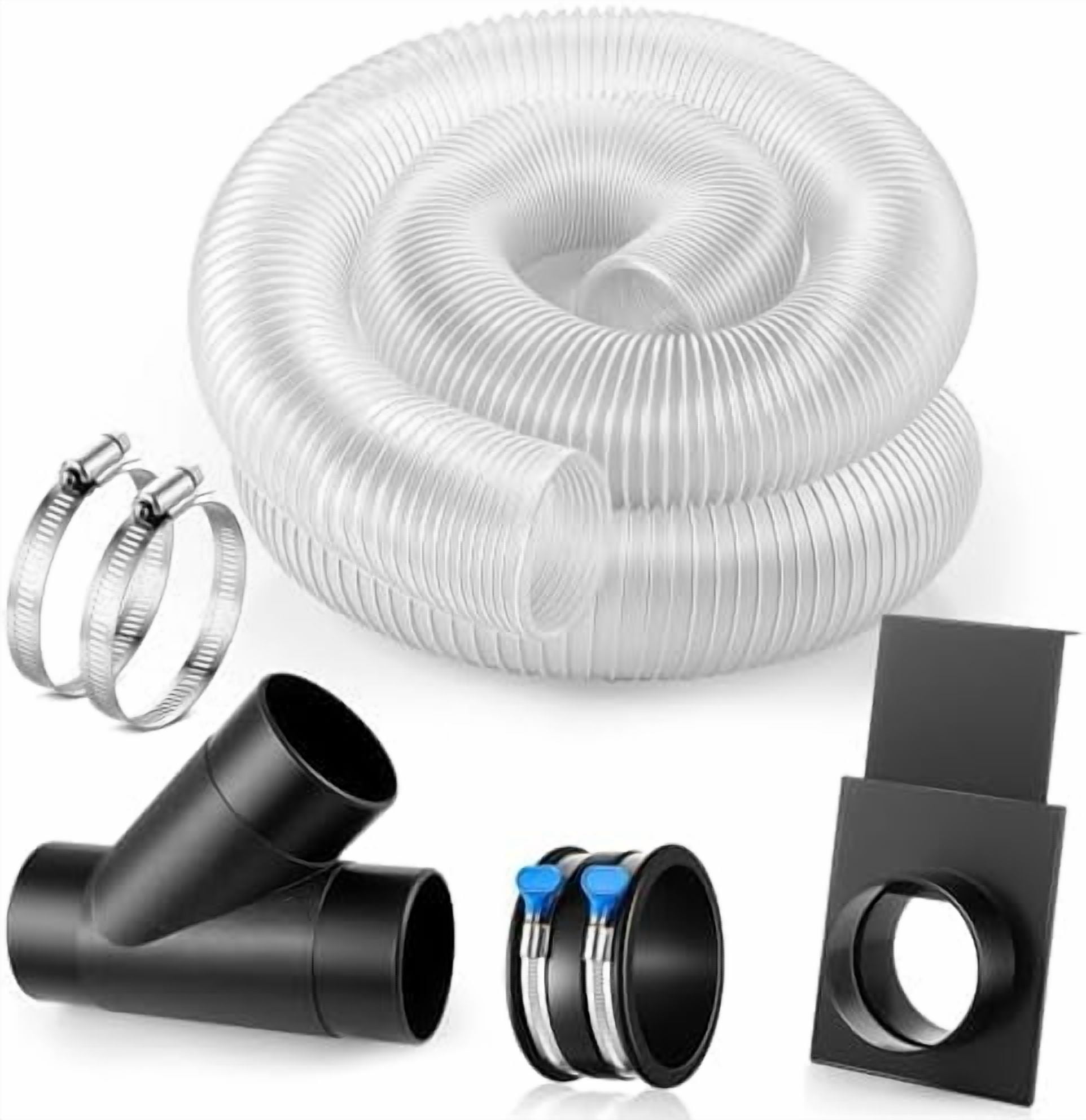 4 in x 10 ft Dust Collection Hose with 4 Inch Y Fitting, 4 Inch Blast ...