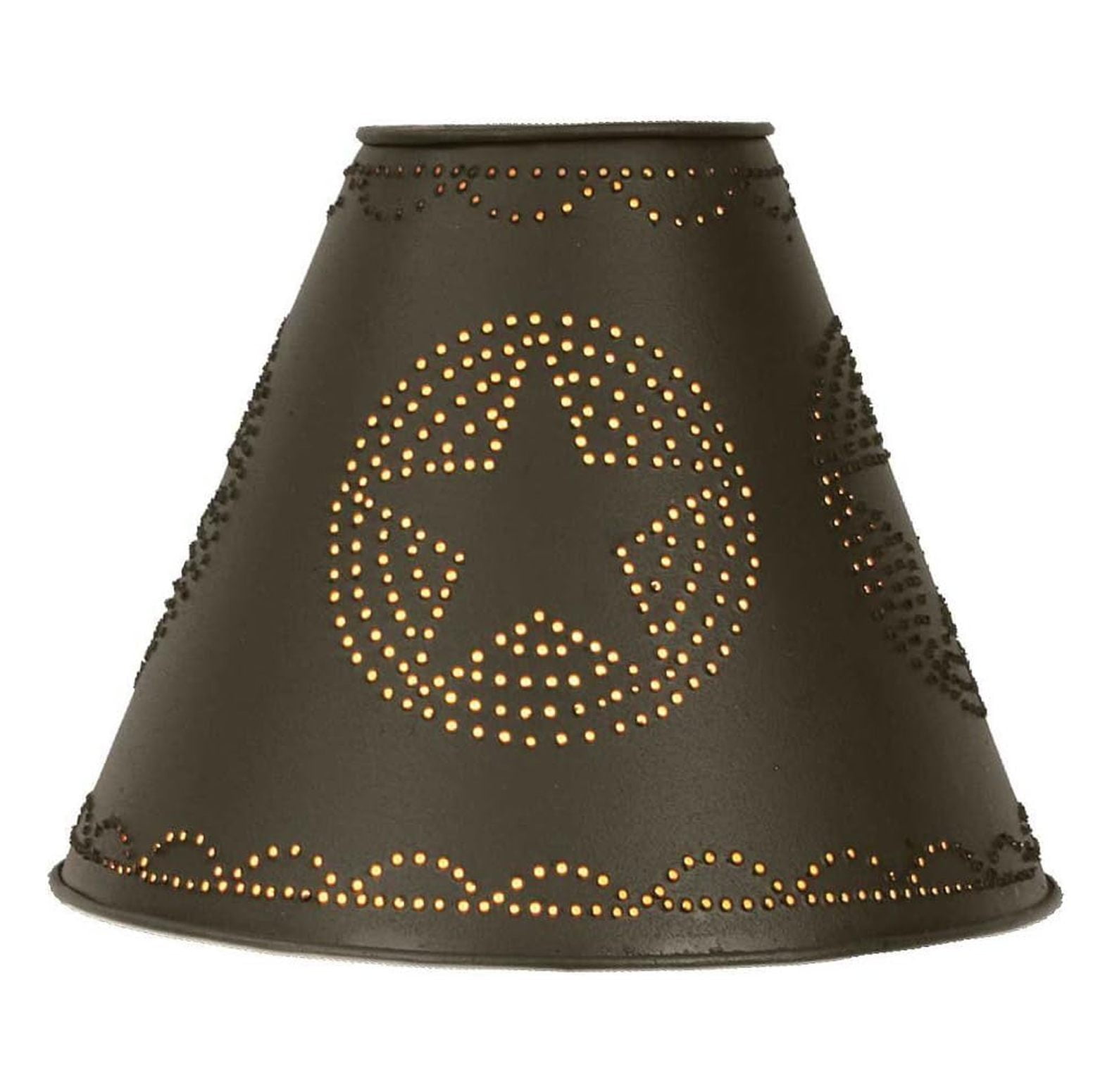 4" x 10" x 8" Punched Tin Star Lamp Shade in Rustic Brown - Walmart.com