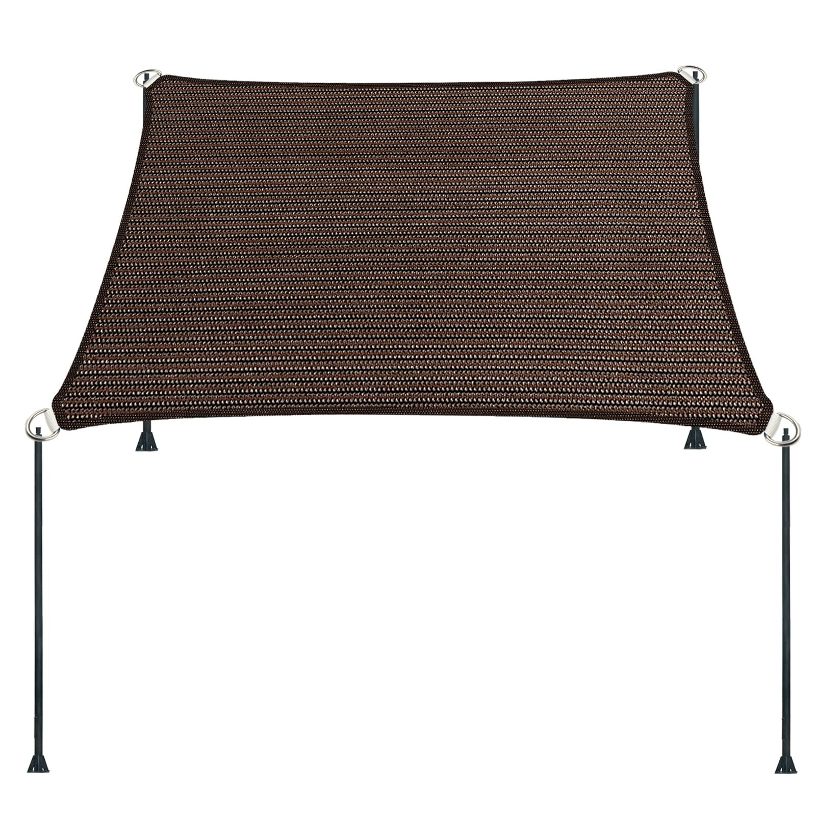 4' x 12' Brown Straight Edge Sun Shade Sail, RecBIEXUle Awning Outdoor Shade Cloth Pergola Cover ...