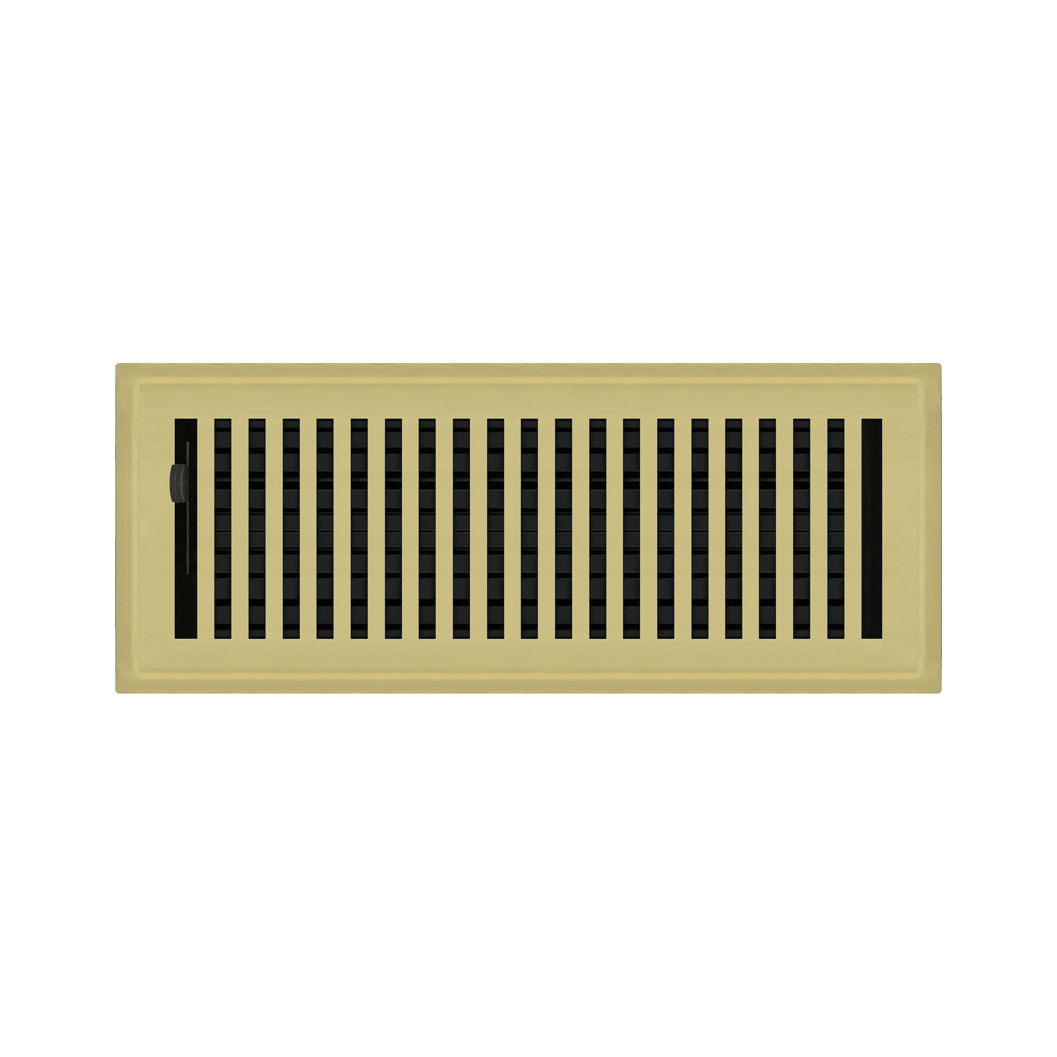 4" x 12" Polished Brass Contemporary Style Floor Register - Decorative ...