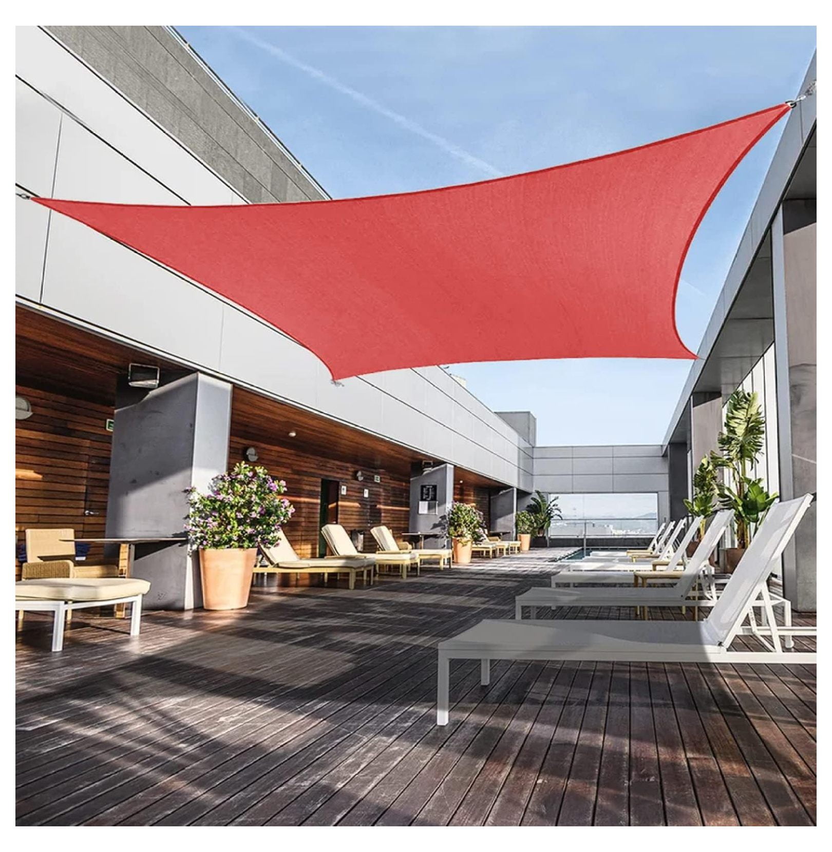 4' x 12' Shade Sails 180GSM Rectangular Shade Sails Sun Rays Blocking ...