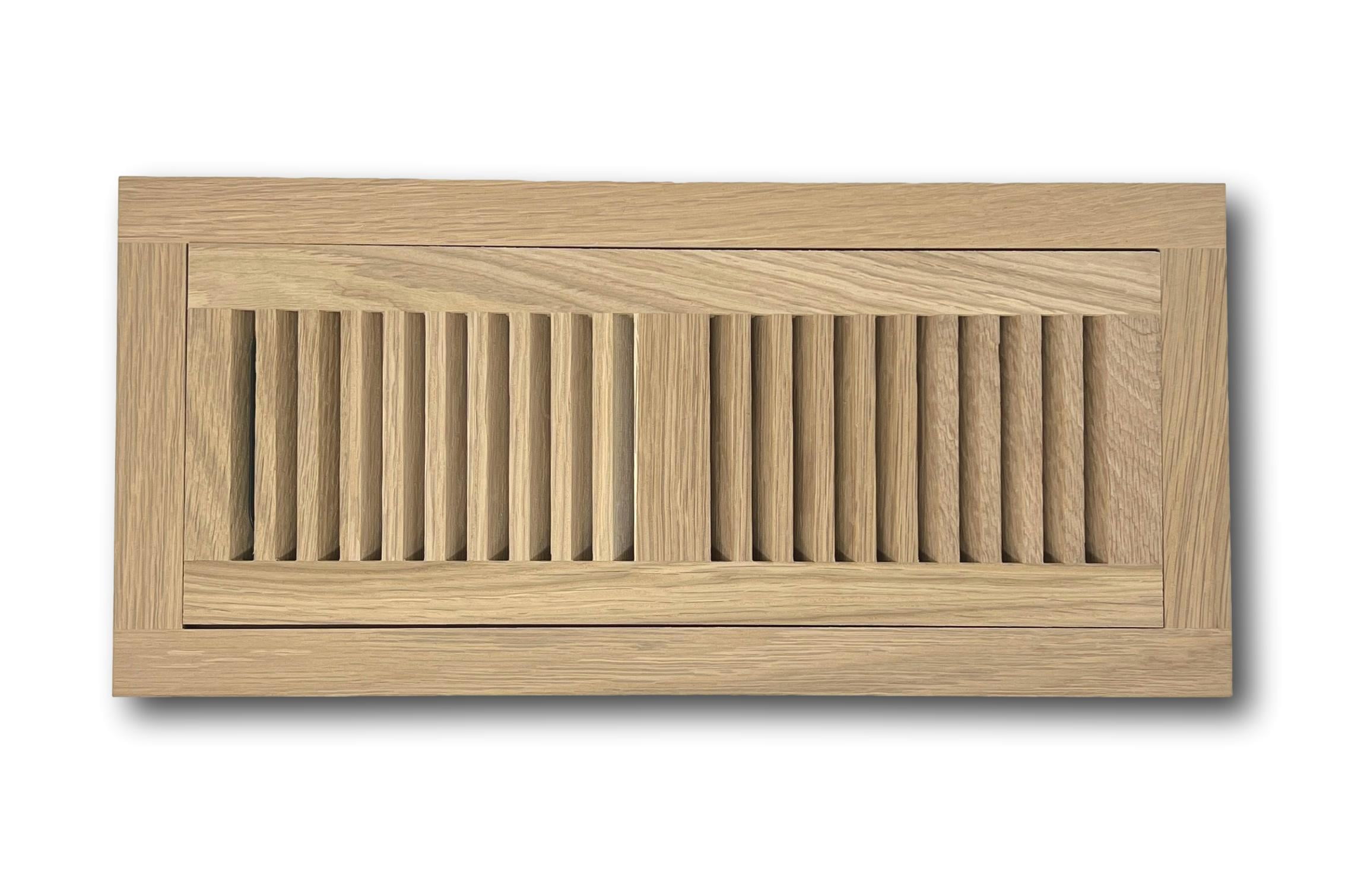 4 x 12 White Oak Wood Register - Flush with Frame (Unfinished ...