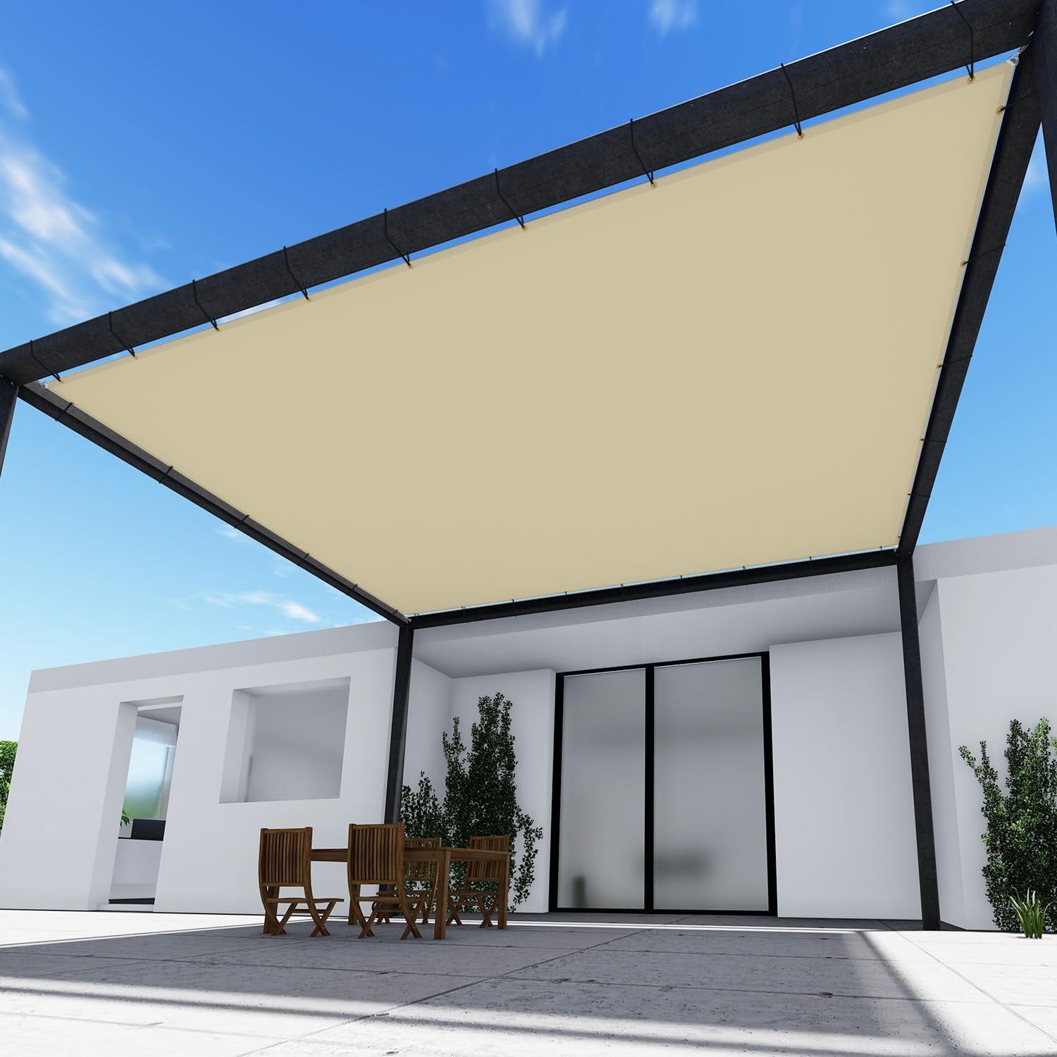 **4' x 12' waterproof shade cloth with grommets, sun shade sail rec**le ...