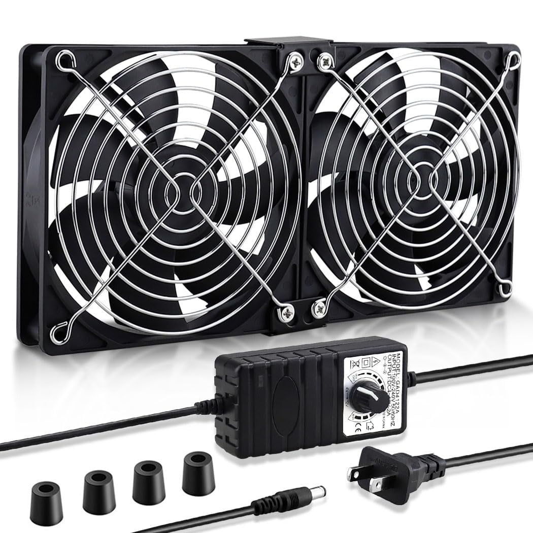 4 x 120mm GPU Mining Rigs Server Racks Fan with 100V - 240V AC Power ...
