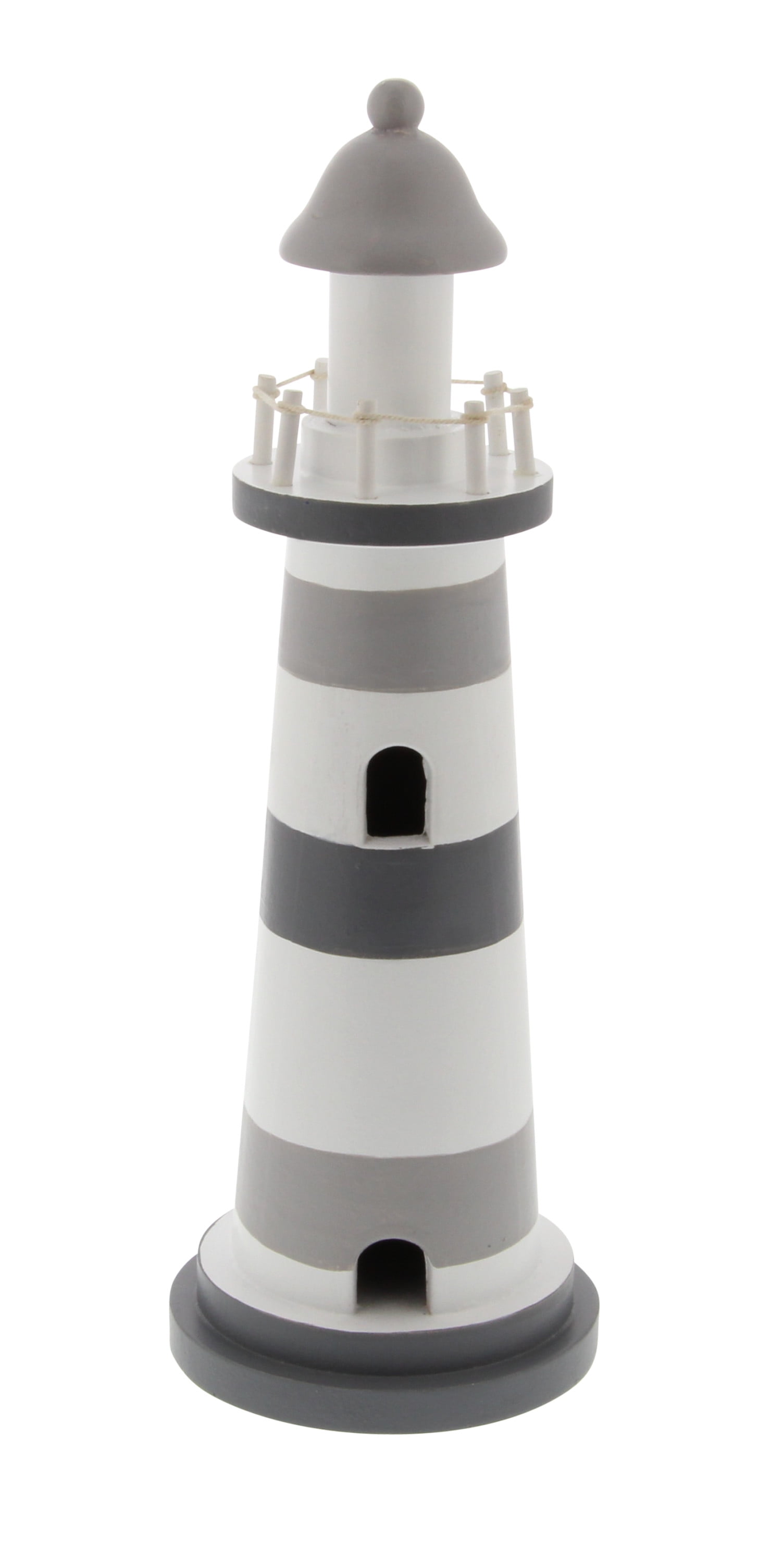 DecMode 4 x 13 Gray Wooden Lighthouse Sculpture Coastal Nautical Home ...