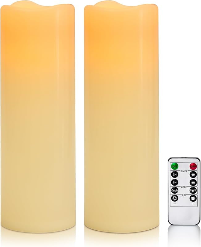 4" x 14" Large Waterproof Outdoor Flameless Candles Battery Operated ...