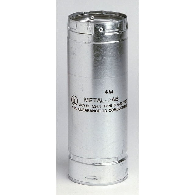 4" x 18" Type B Double Wall Round Gas Vent Pipe UL Listed with SureLock ...