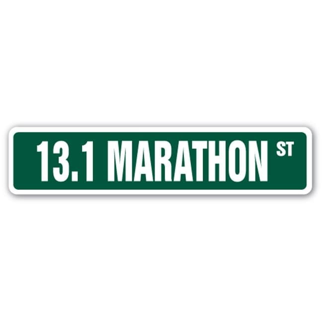 4 x 18 in. 13.1 Marathon Street Sign - Runner Shoes Jog Jogging Run ...