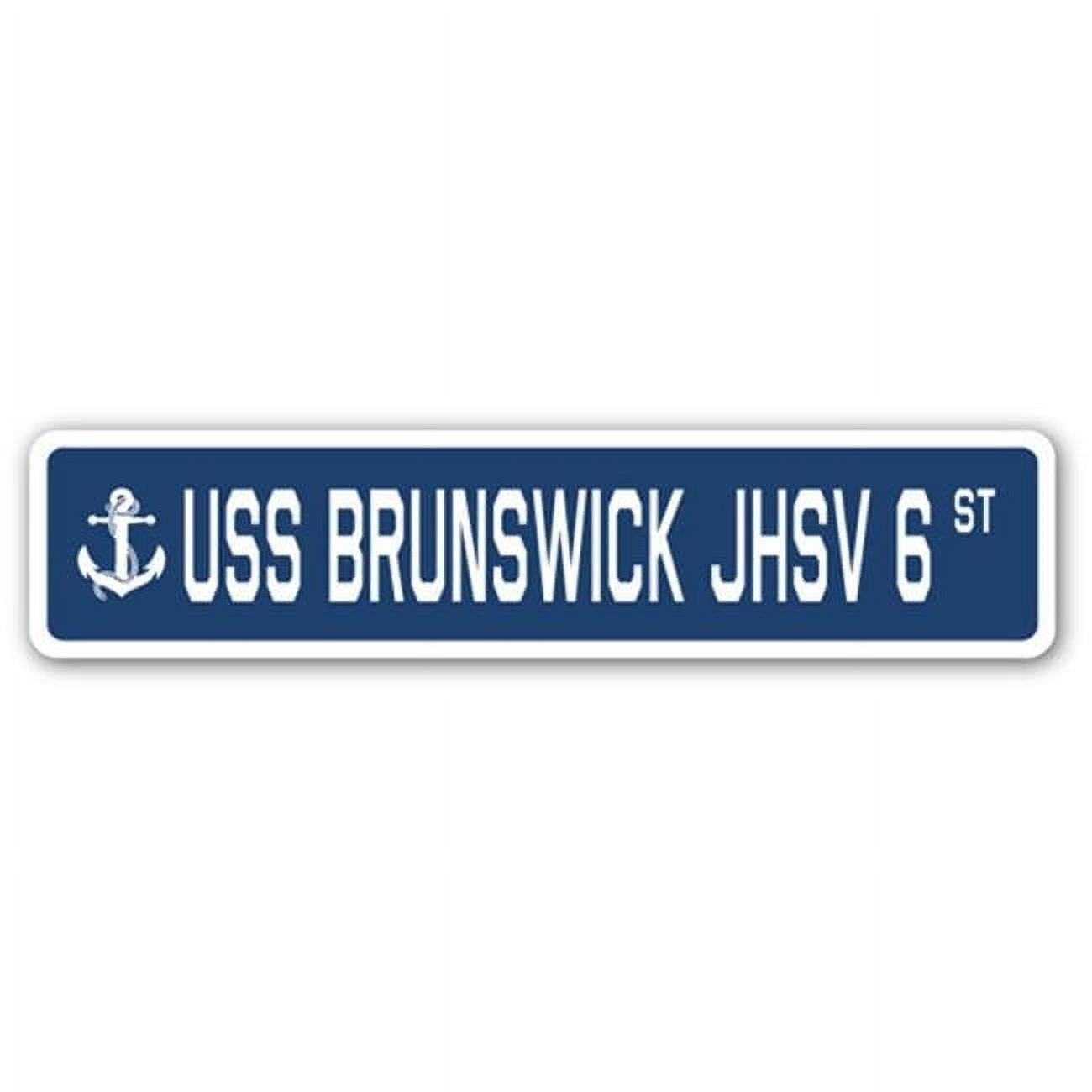 4 x 18 in. A-16 Street Sign - USS Brunswick JHSV 6 - Walmart.com