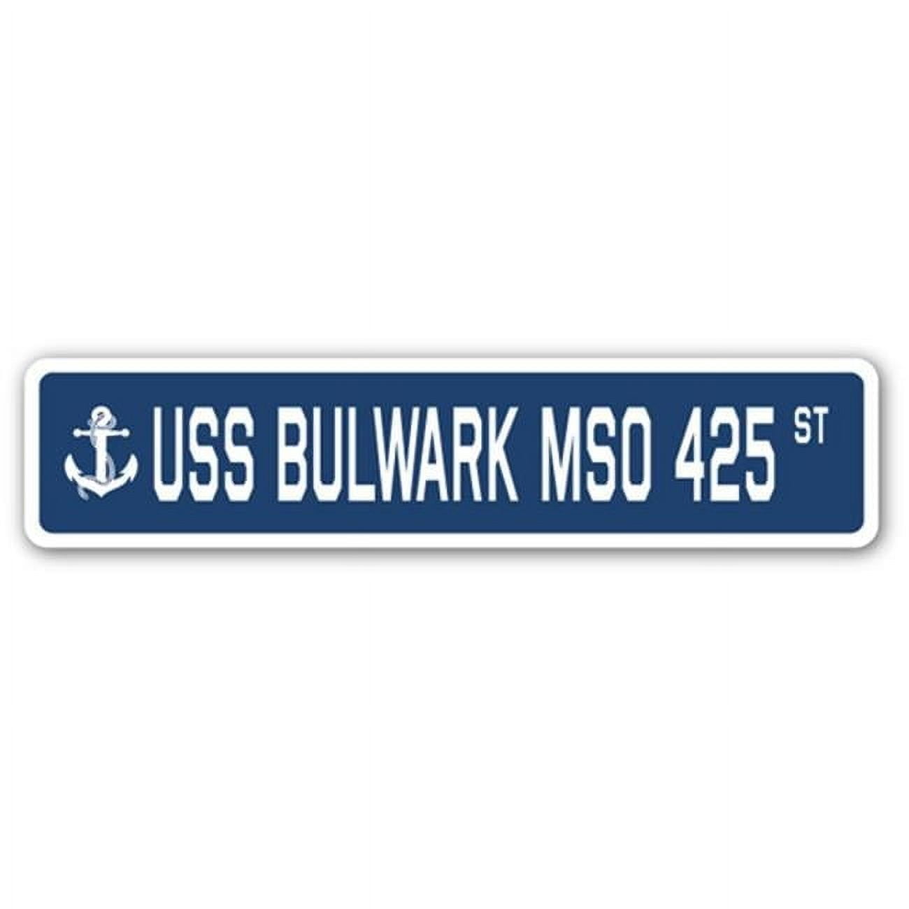 4 x 18 in. A-16 Street Sign - USS Bulwark MSO 425 - Walmart.com
