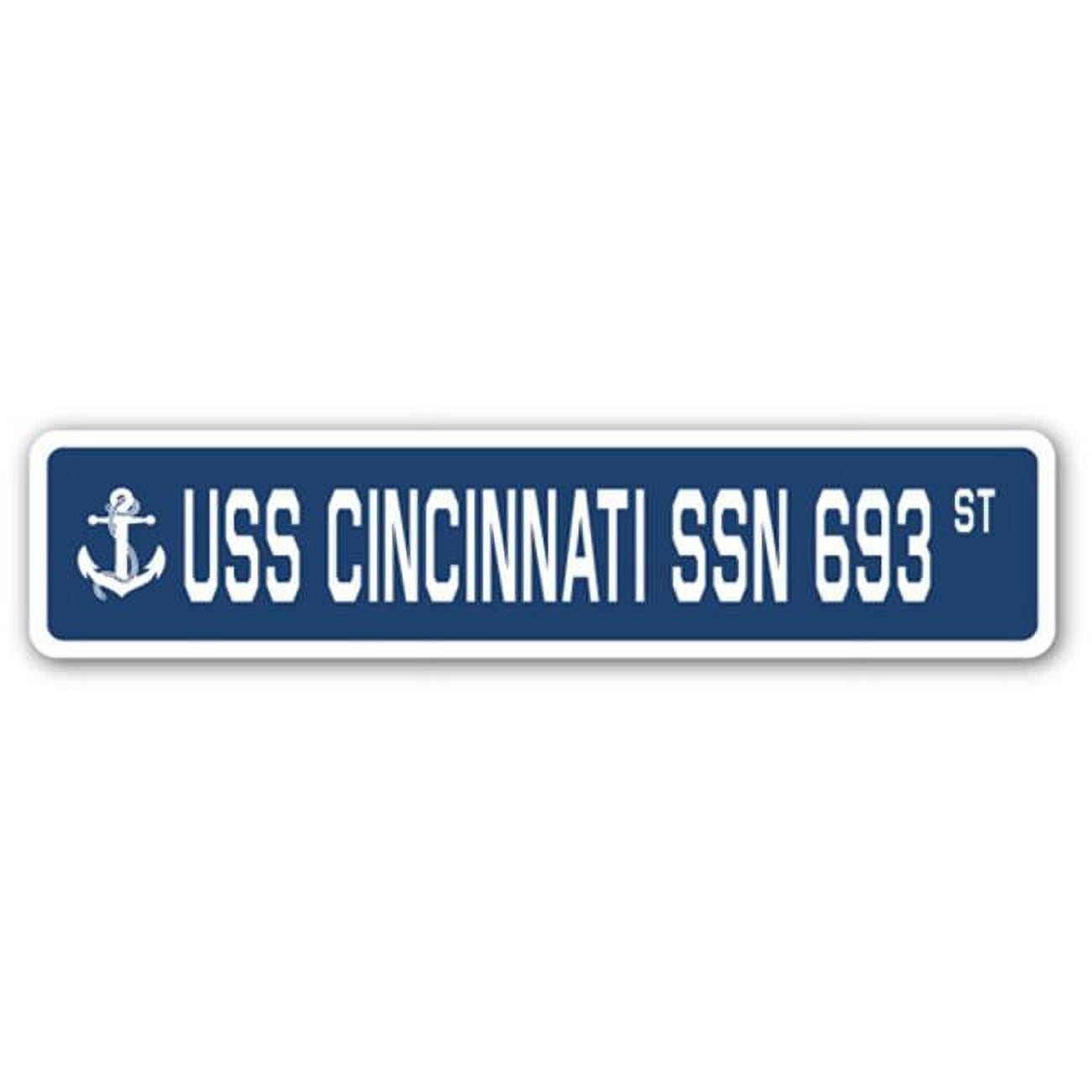 4 x 18 in. A-16 Street Sign - USS Cincinnati SSN 693 - Walmart.com