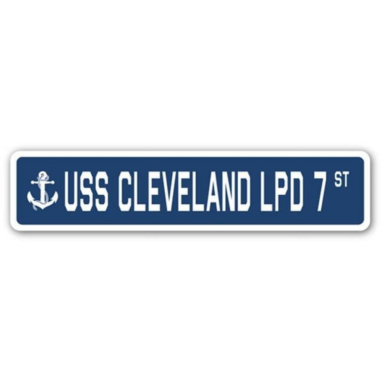 4 x 18 in. A-16 Street Sign - USS Cleveland LPD 7 - Walmart.com