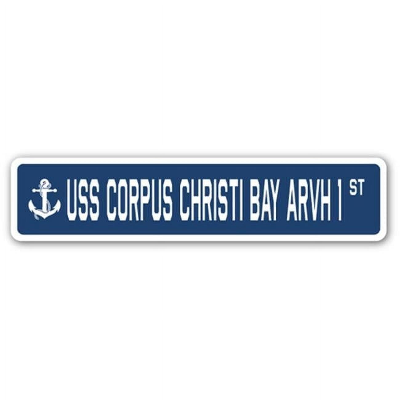 4 x 18 in. A-16 Street Sign - USS Corpus Christi Bay ARVH 1 - Walmart.com